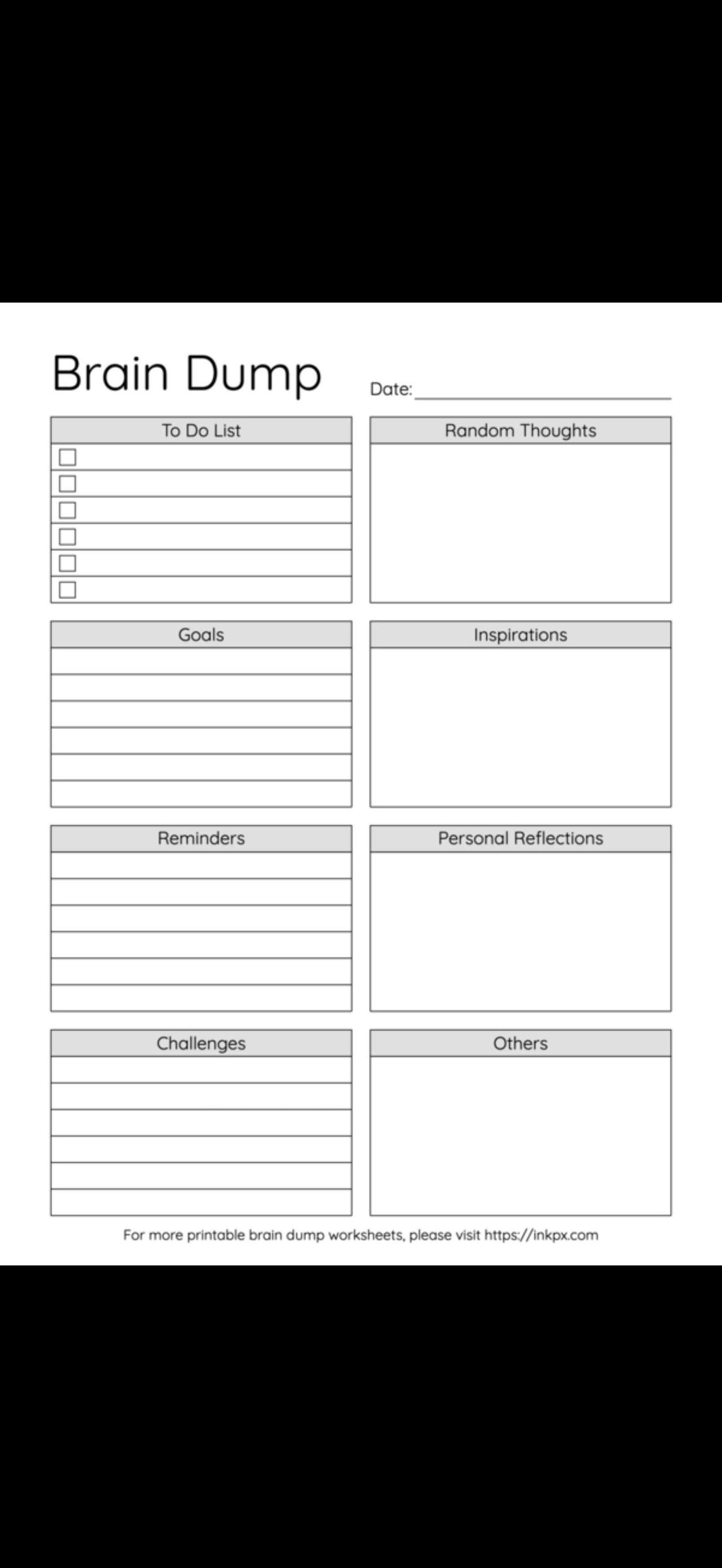 Guided Reflection Brain Dump Printable | Self Reflection Worksheet PDF ...