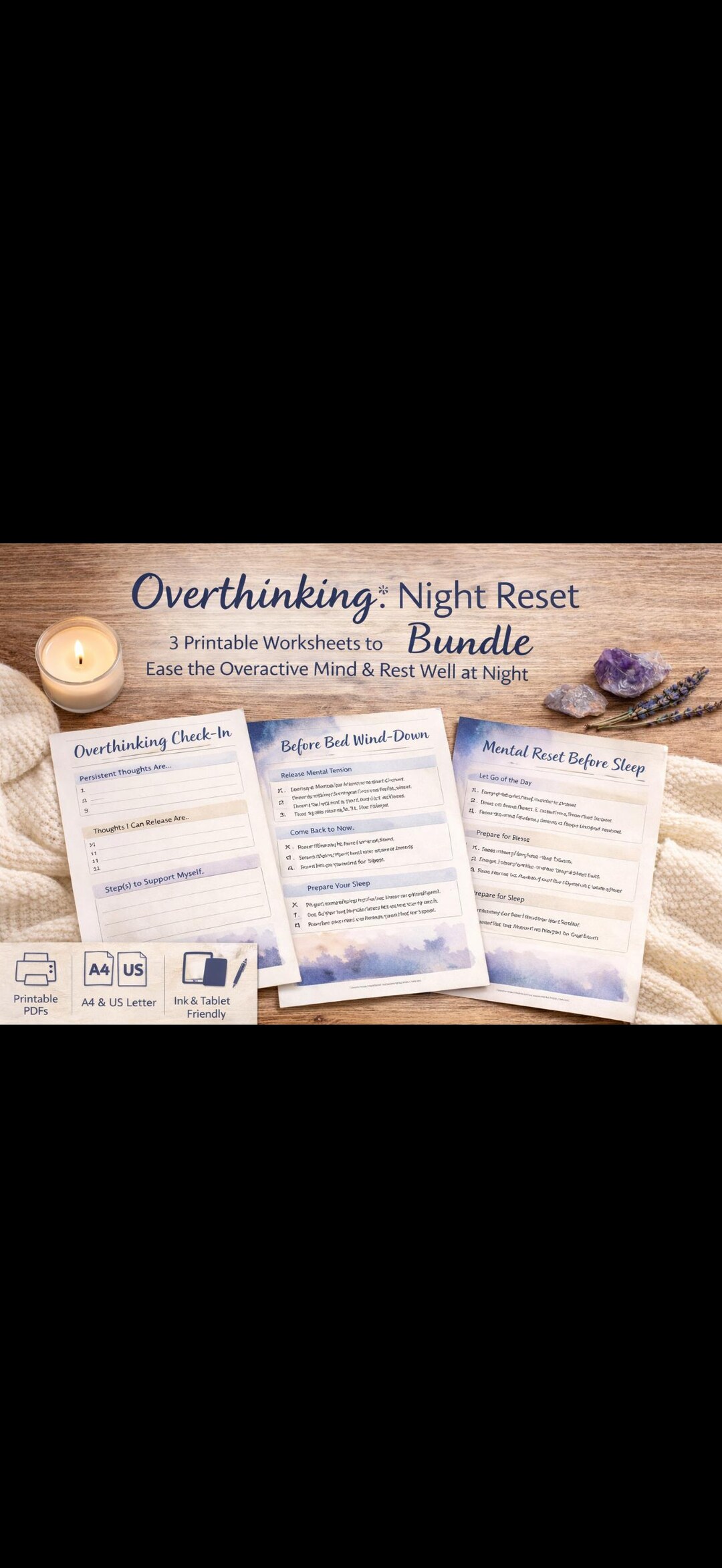 Before Letting Go Worksheet | Stop Nighttime Overthinking, Release ...