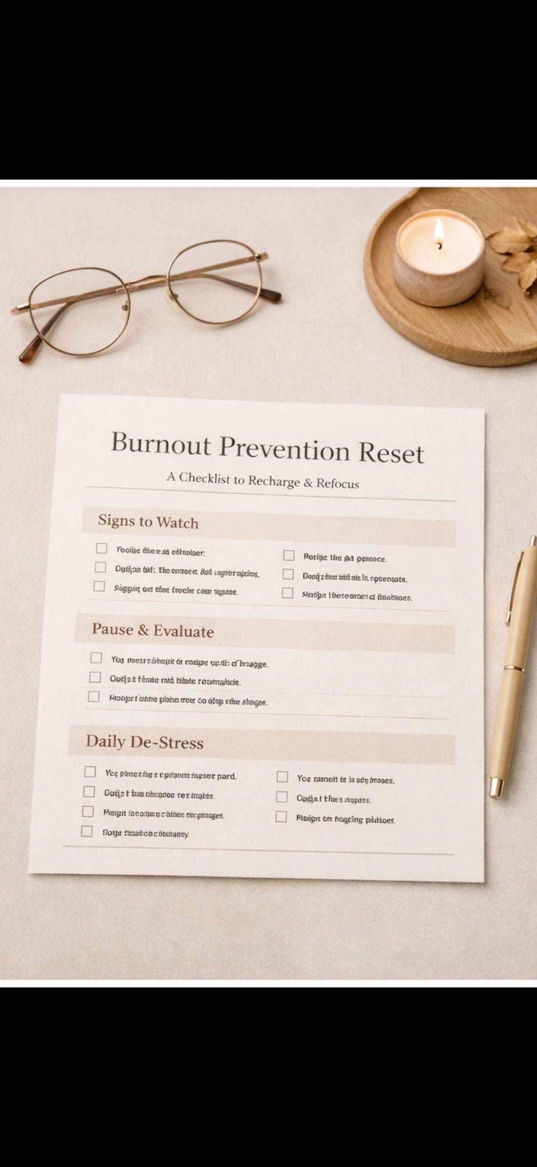 Burnout Prevention Reset Worksheet – Notice Early Burnout Signs ...