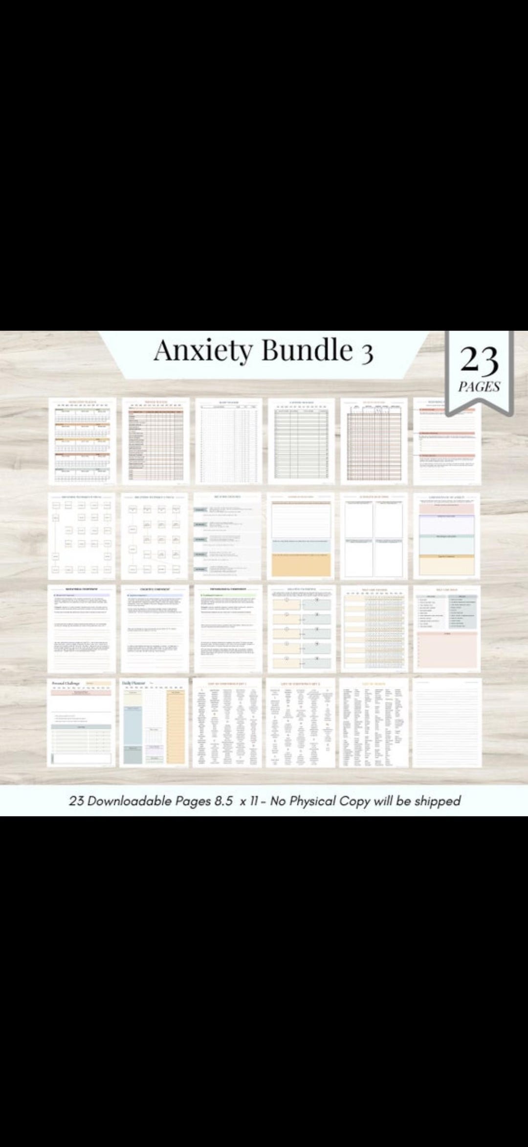 Workday Anxiety Reset Bundle Printable A4 | Reduce Work Stress, Mental ...