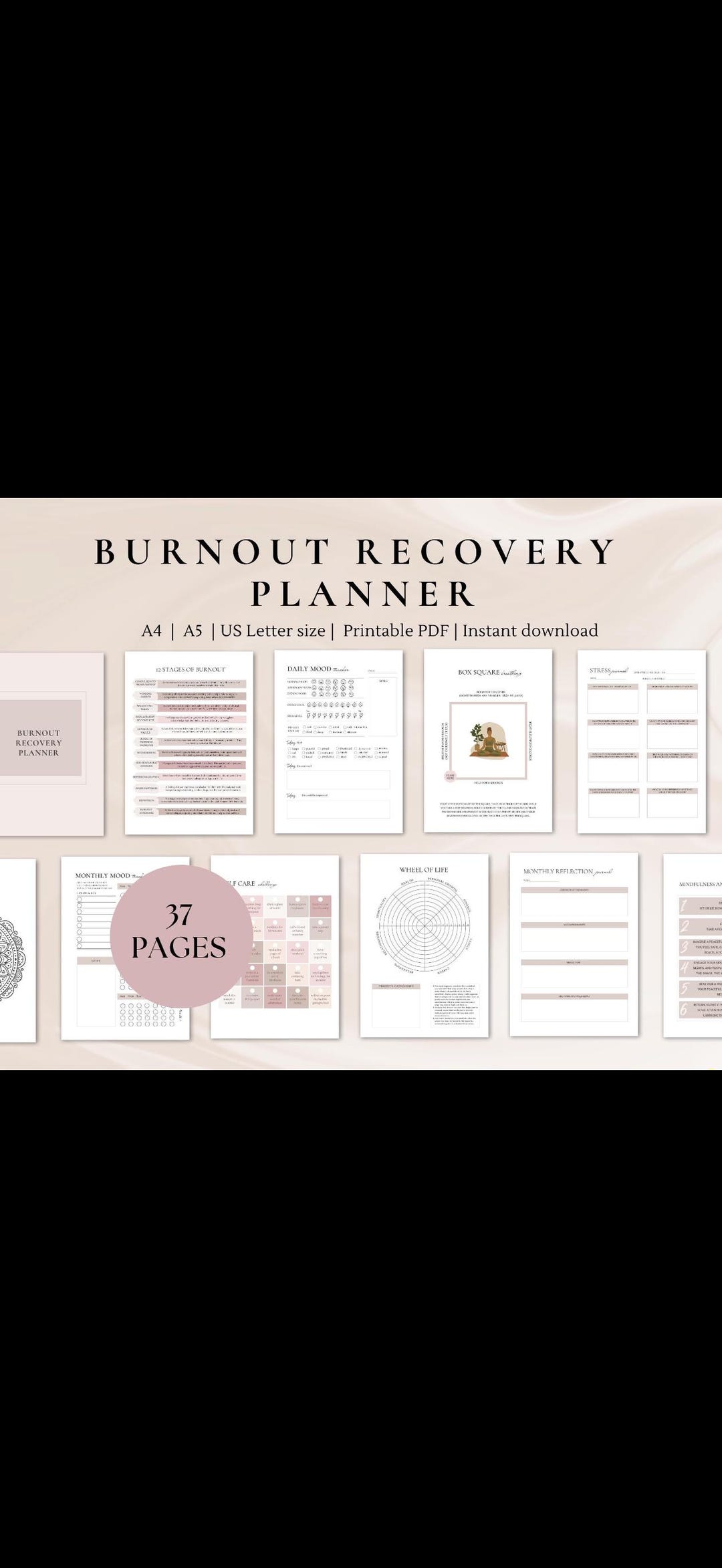 Daily Burnout Reset Worksheet | Release Mental Overload, Ease Emotional ...