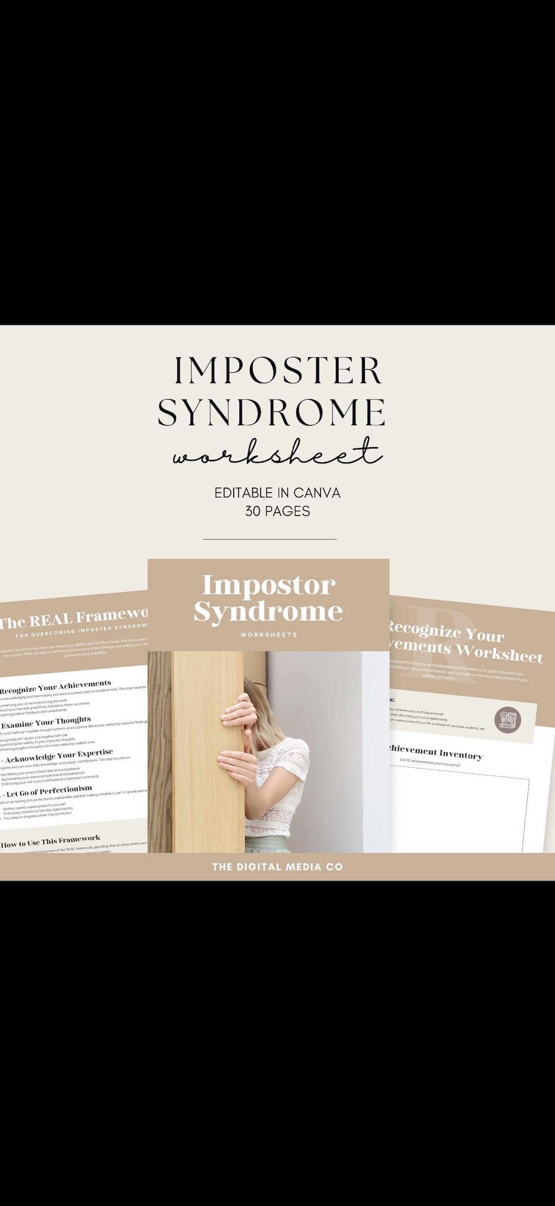 Imposter Syndrome Anxiety Reset Sheet | Calm Self-doubt & Fear of Not ...