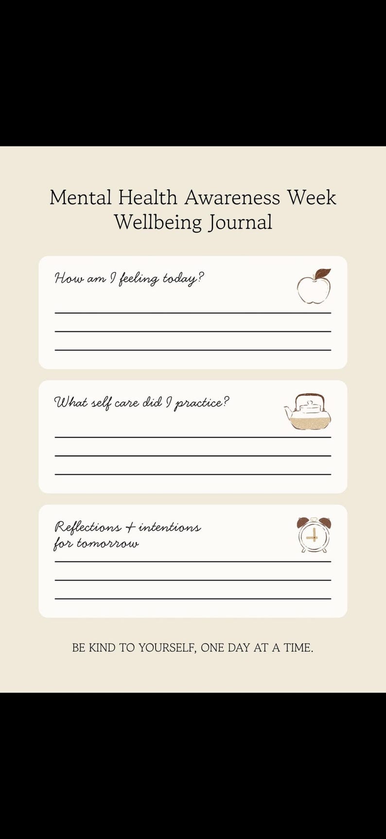 Self Reflection Daily Check-in Printable | Gentle Self Awareness ...