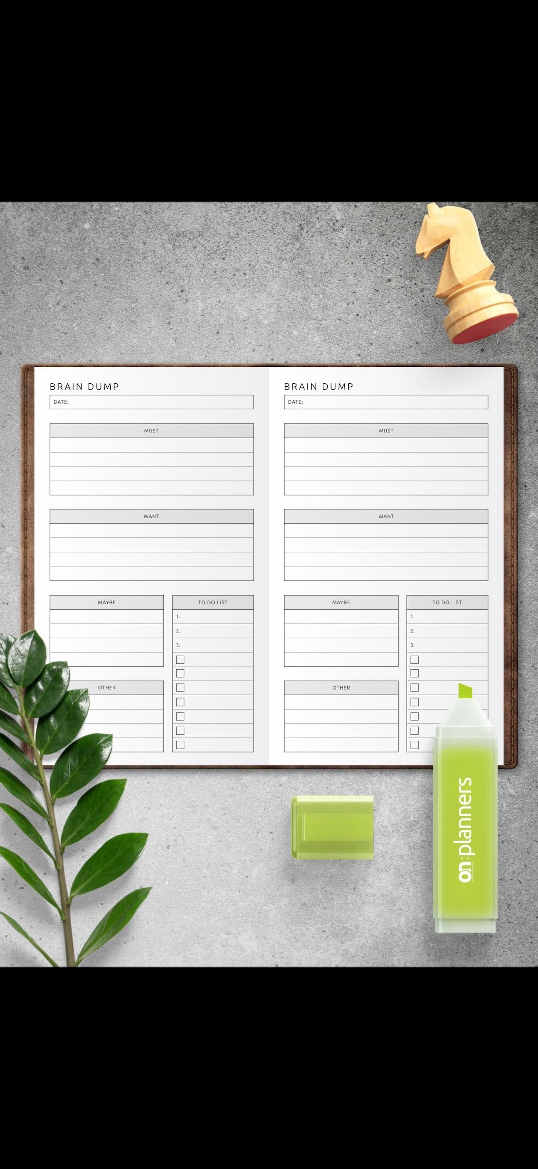 Weekly Brain Dump Planner Printable Minimal Mental Reset Stress Relief ...