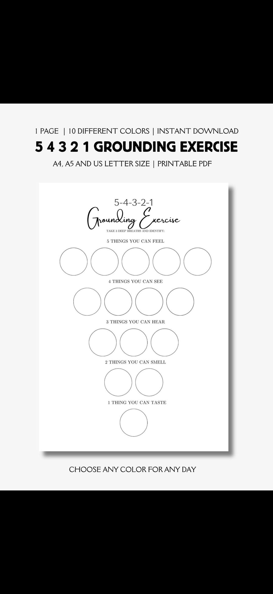 Panic Onset Grounding Reset Sheet | Calm Your Body Fast | Printable ...