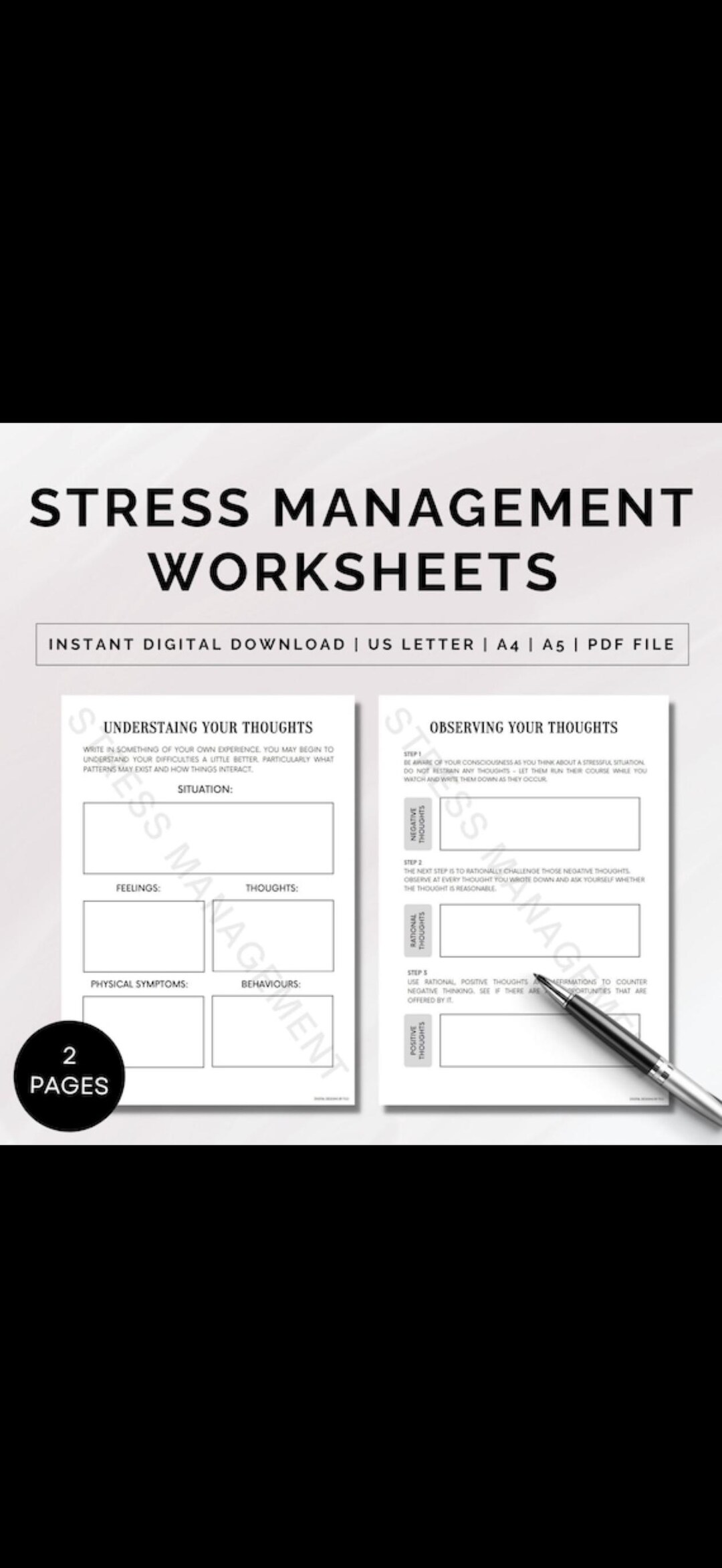Workplace Anxiety – Before Overwhelm Worksheet | Prevent Work Stress ...
