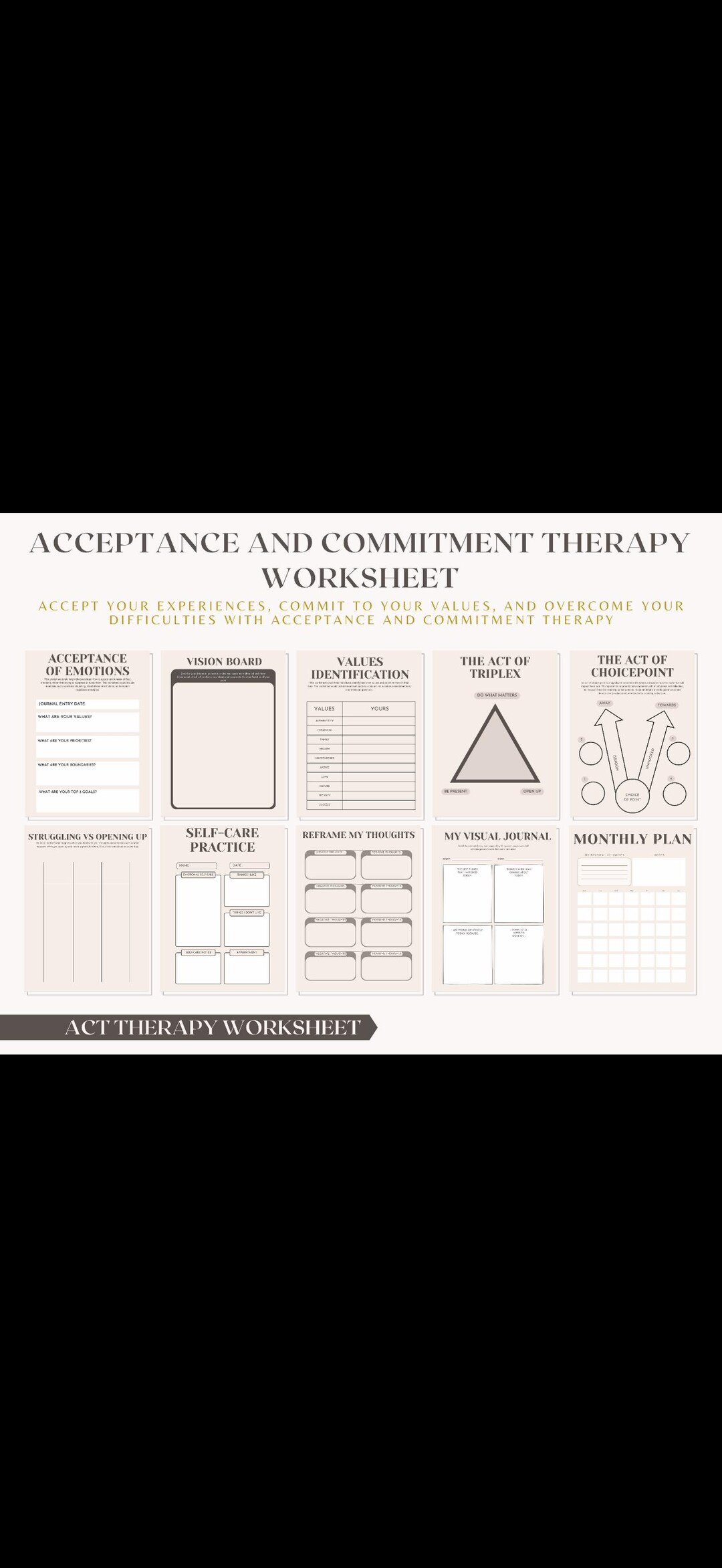 Emotional Acceptance Worksheet | Respond With Care Instead of Reacting ...
