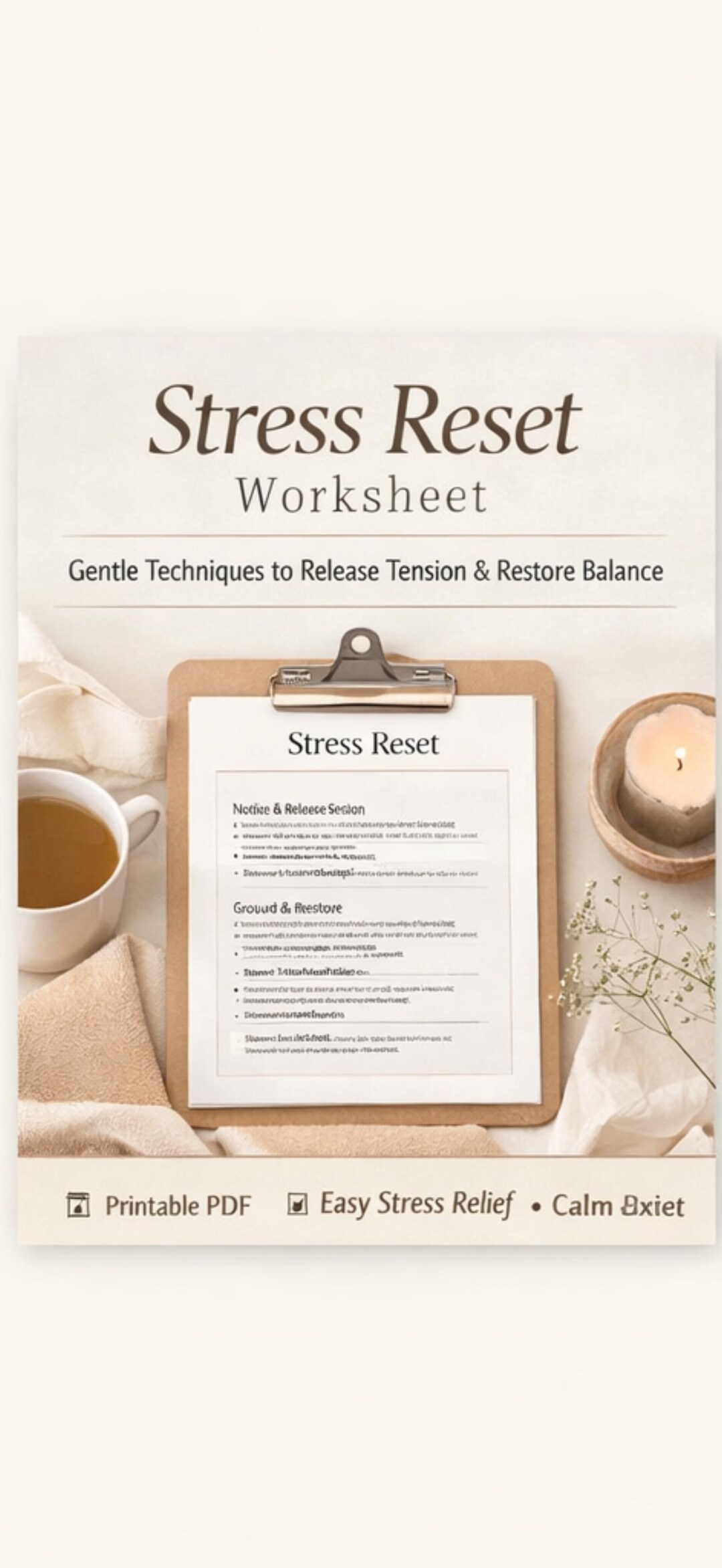 Work Stress Reset Worksheet – Reduce Job Pressure, Manage Workload ...