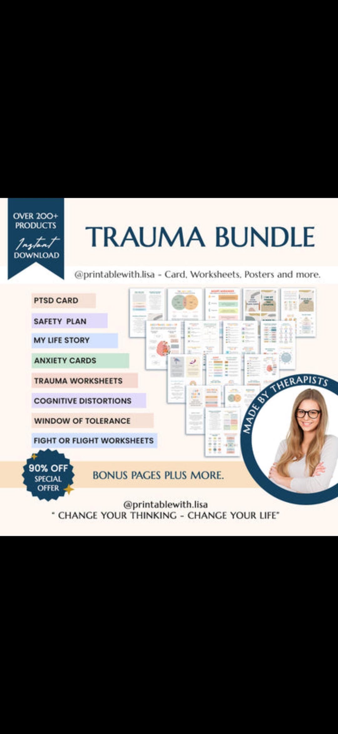 Trauma Safe Grounding Bundle Printable | Trauma-Informed Worksheets PDF ...