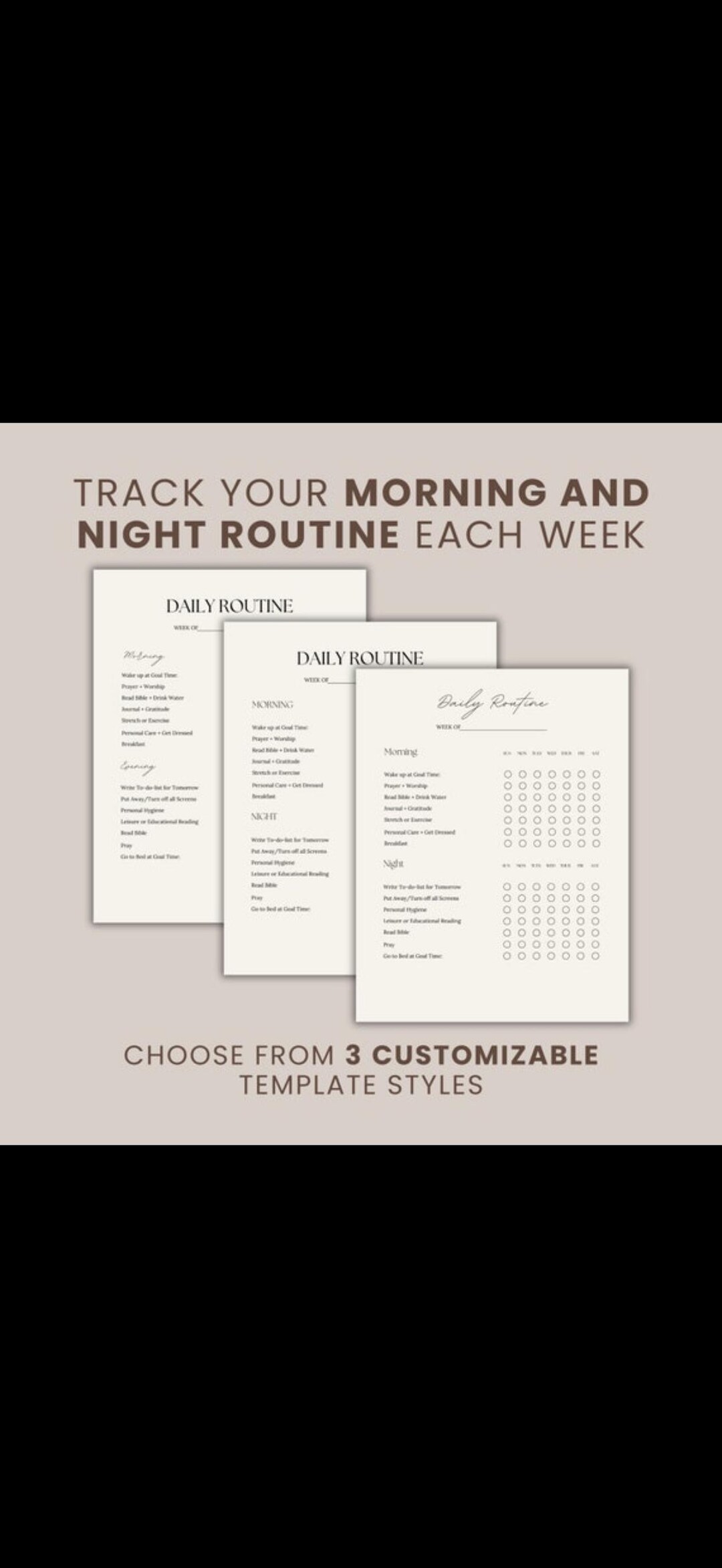 Evening Reflection Bundle Printable | Daily Weekly Notes | Calm Night ...