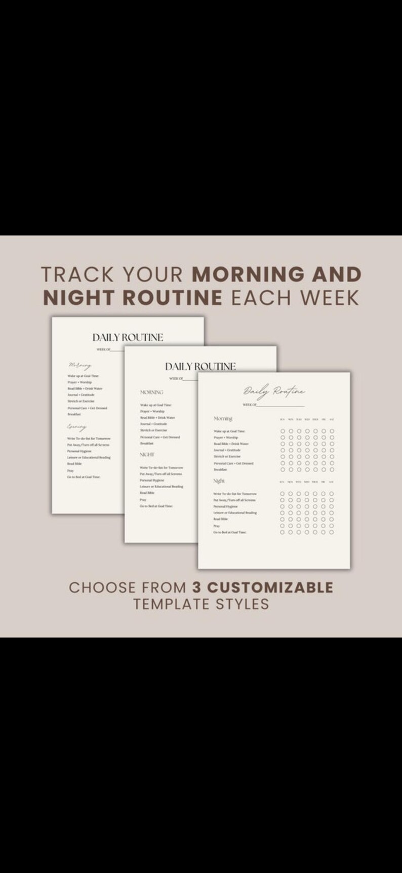 Evening Reflection Bundle Printable | Daily Weekly Notes | Calm Night ...