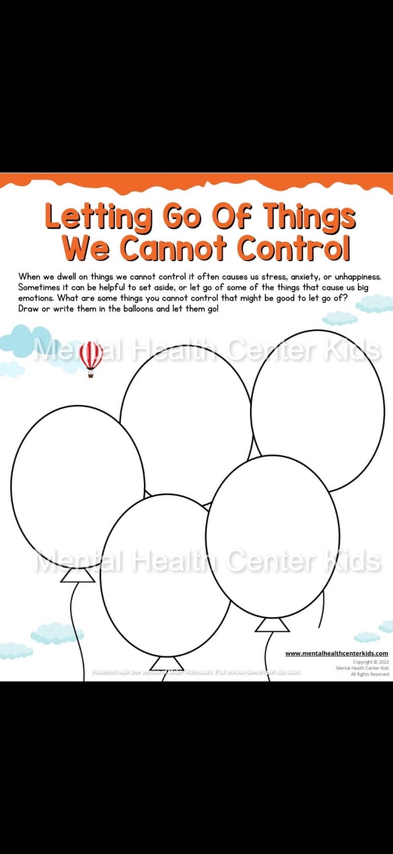 After Control Worksheet – Release Control Tension, Feel Safe Letting Go ...