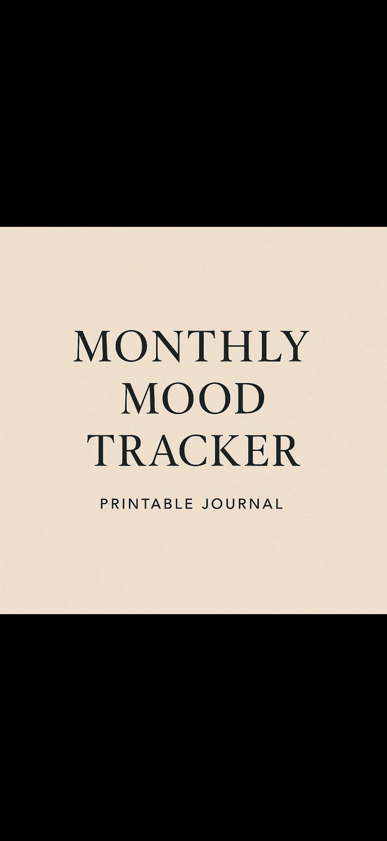 Monthly Mood Tracker Printable PDF Minimalist Mental Health Journal ...