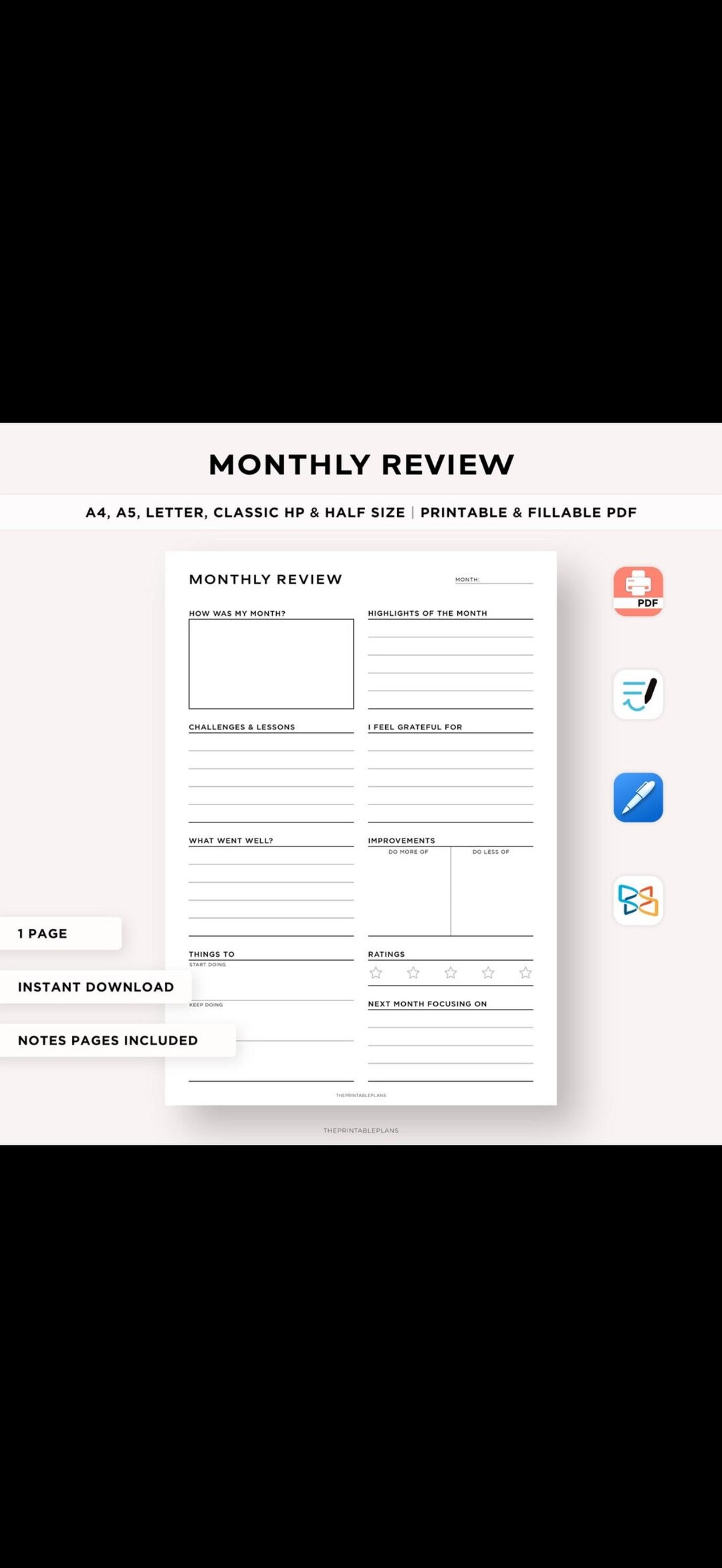 Monthly Calm Review Printable | Monthly Mental Reset Worksheet PDF ...