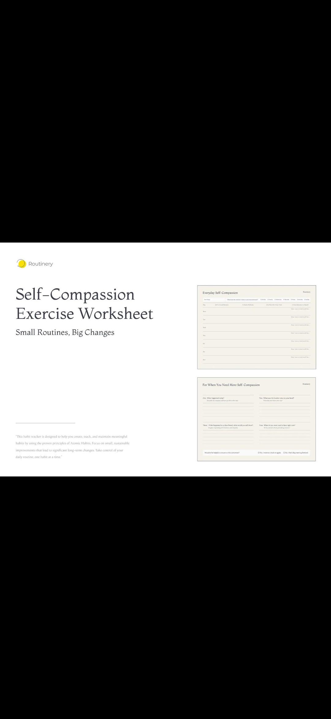 Self Compassion Worksheet | Soften the Inner Voice & Reduce Self ...
