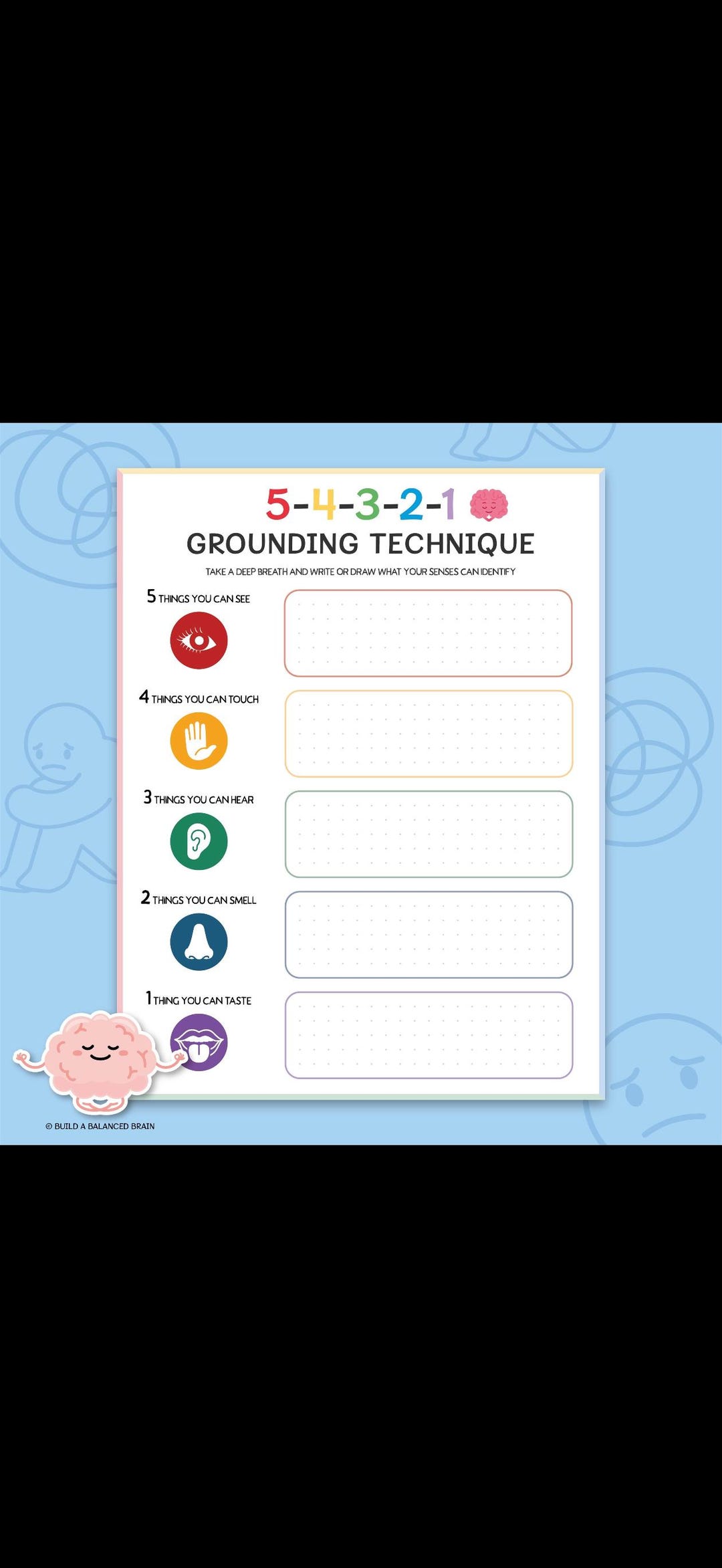 After Overwhelm Grounding Worksheet | Restore Balance After Sensory ...