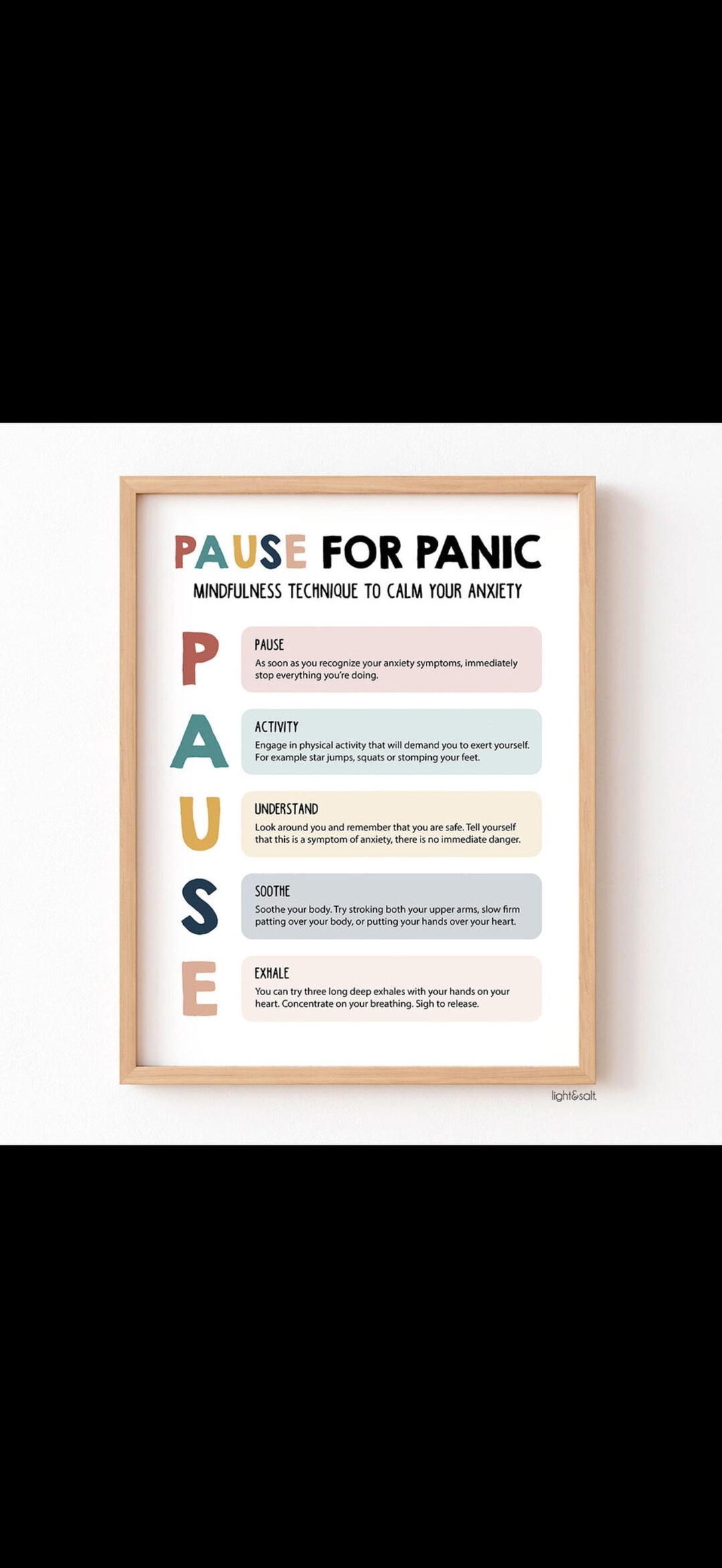Panic Calm Immediate Reset Printable | Panic Attack Worksheet PDF ...
