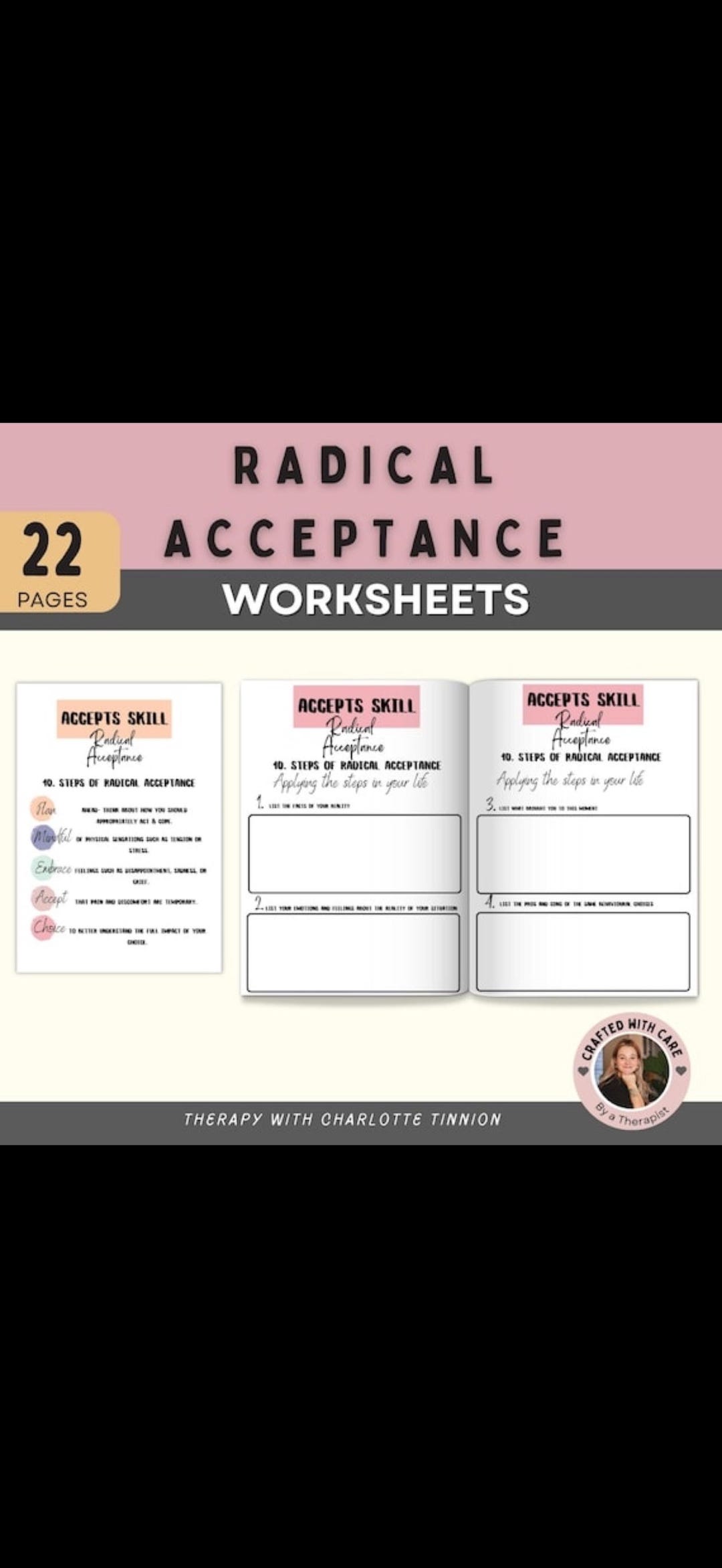 Emotional Acceptance Worksheet | Stay With Feelings Without Reacting ...