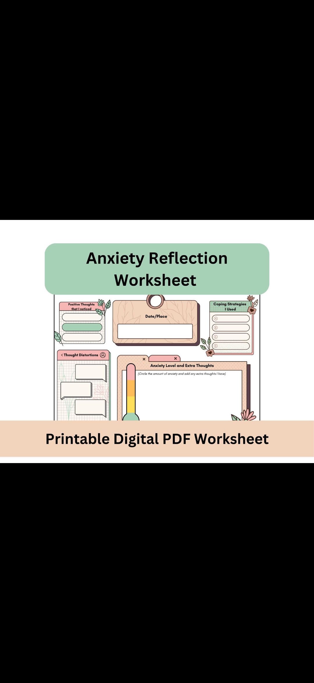 Workday Anxiety Reflection Worksheet | Reflect on Work Stress, Reduce ...