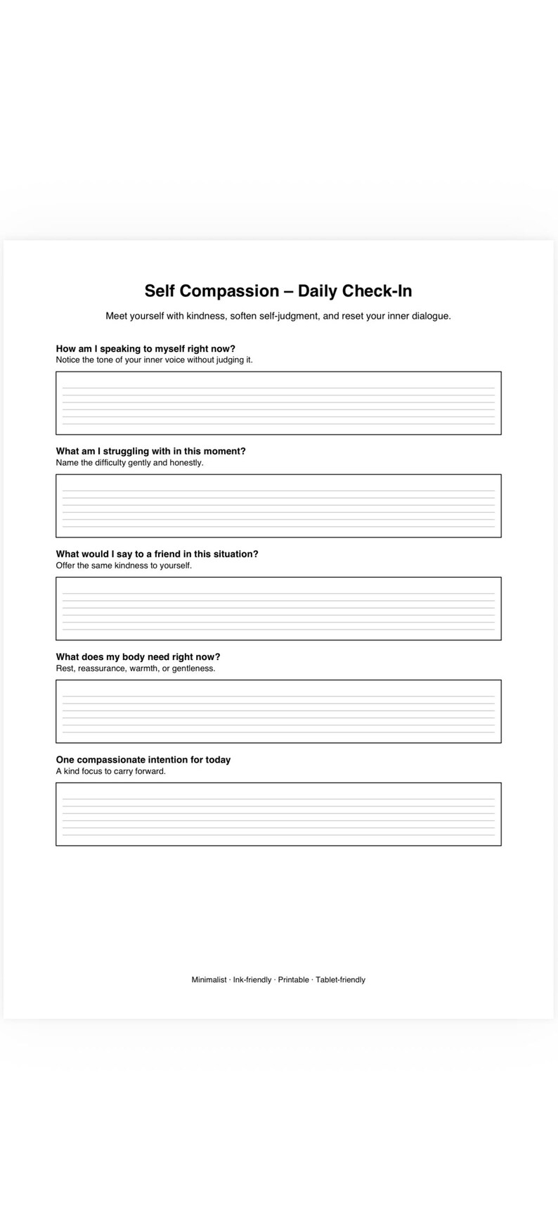 Self Compassion Bundle Printable | Kind Self Talk Worksheets | Trauma ...