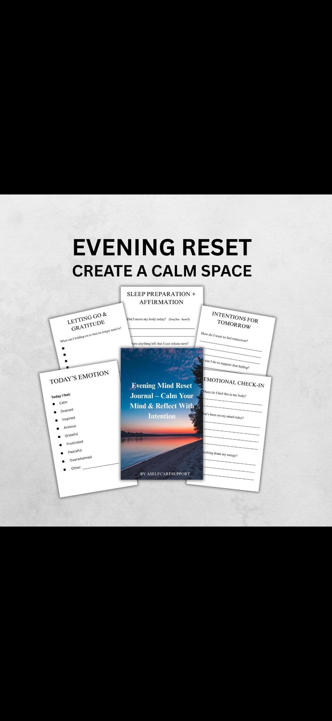 Evening Mental Reset Bundle Printable | Calm Clear Mind Let Go ...