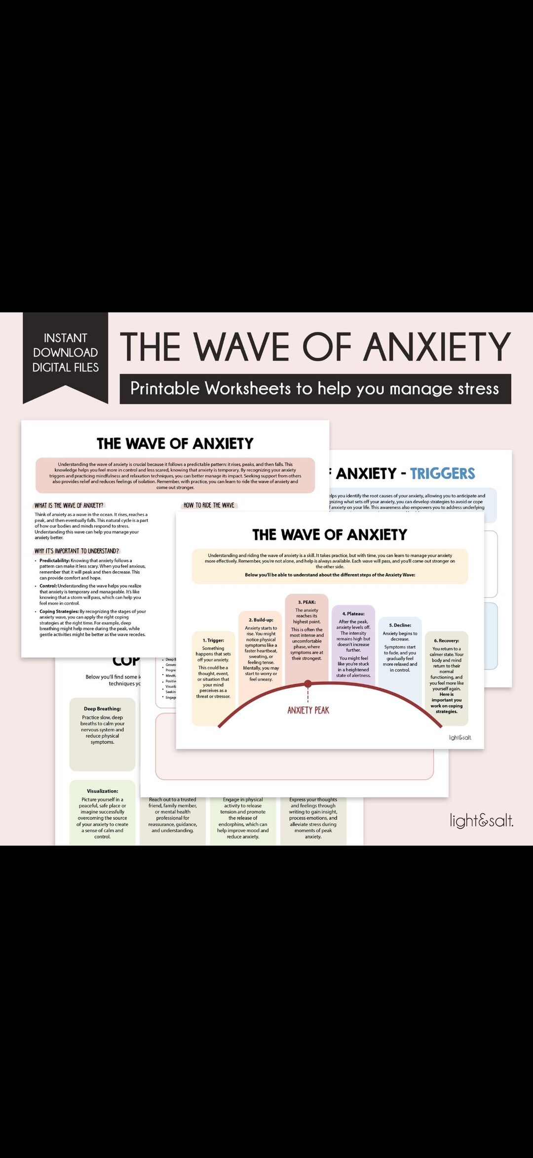 Daily Workday Anxiety Reset Worksheet | Reduce Work Stress, Calm ...