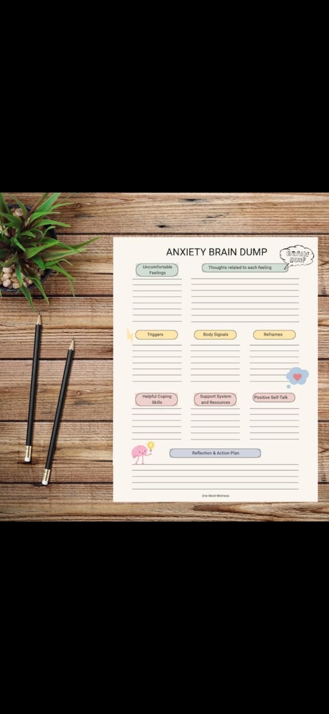 Anxiety Brain Dump Guided Printable | Anxiety Worksheet PDF | Mental ...