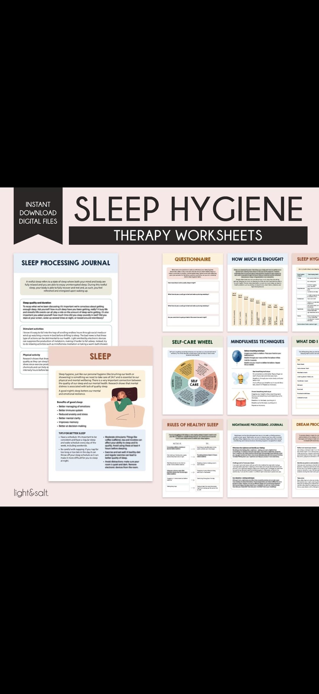 Daily Sleep Anxiety Reset Worksheet | Calm Racing Thoughts at Night ...