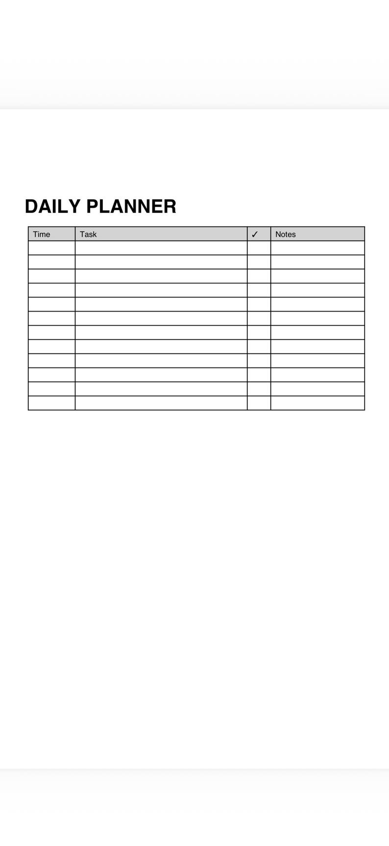 Daily Planner • One Page Printable • Minimalist Daily Schedule • To-do ...