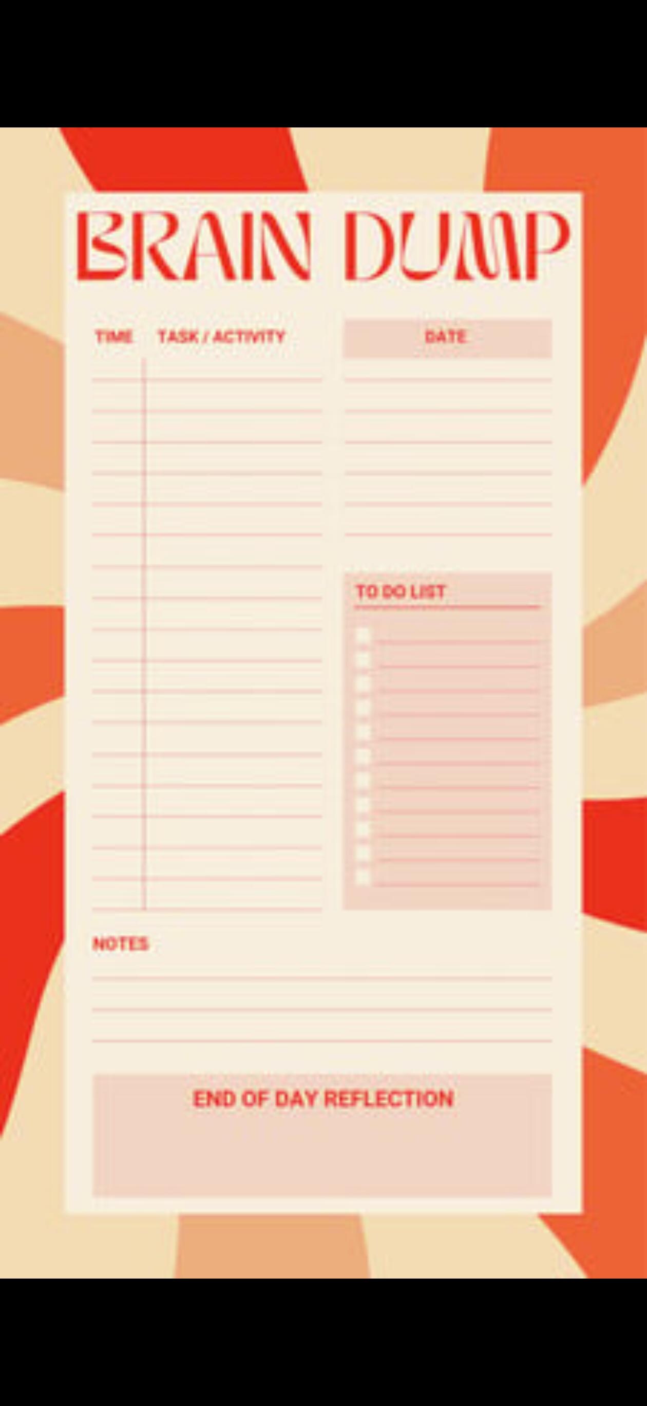 Decision Notes Mental Dump Worksheet Printable | Clear Mental Overload ...