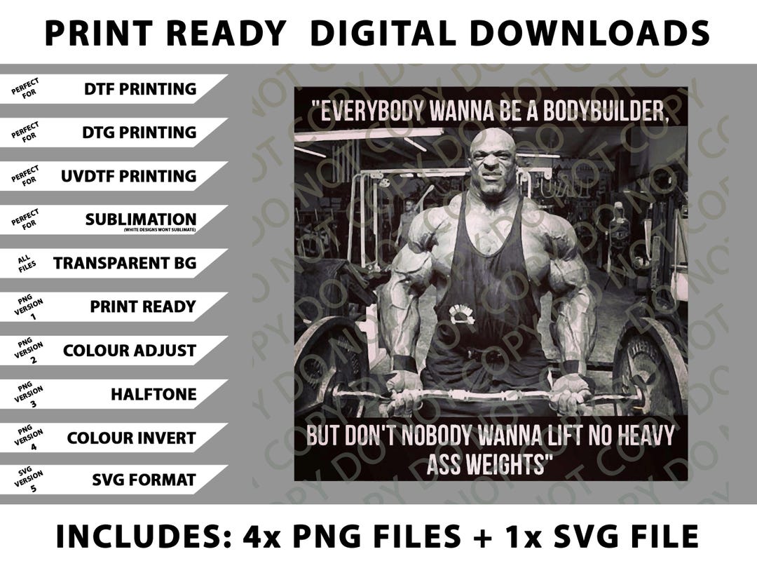 Ronnie Coleman 3 Png Bundle, SVG Files, Digital Downloads - Etsy UK