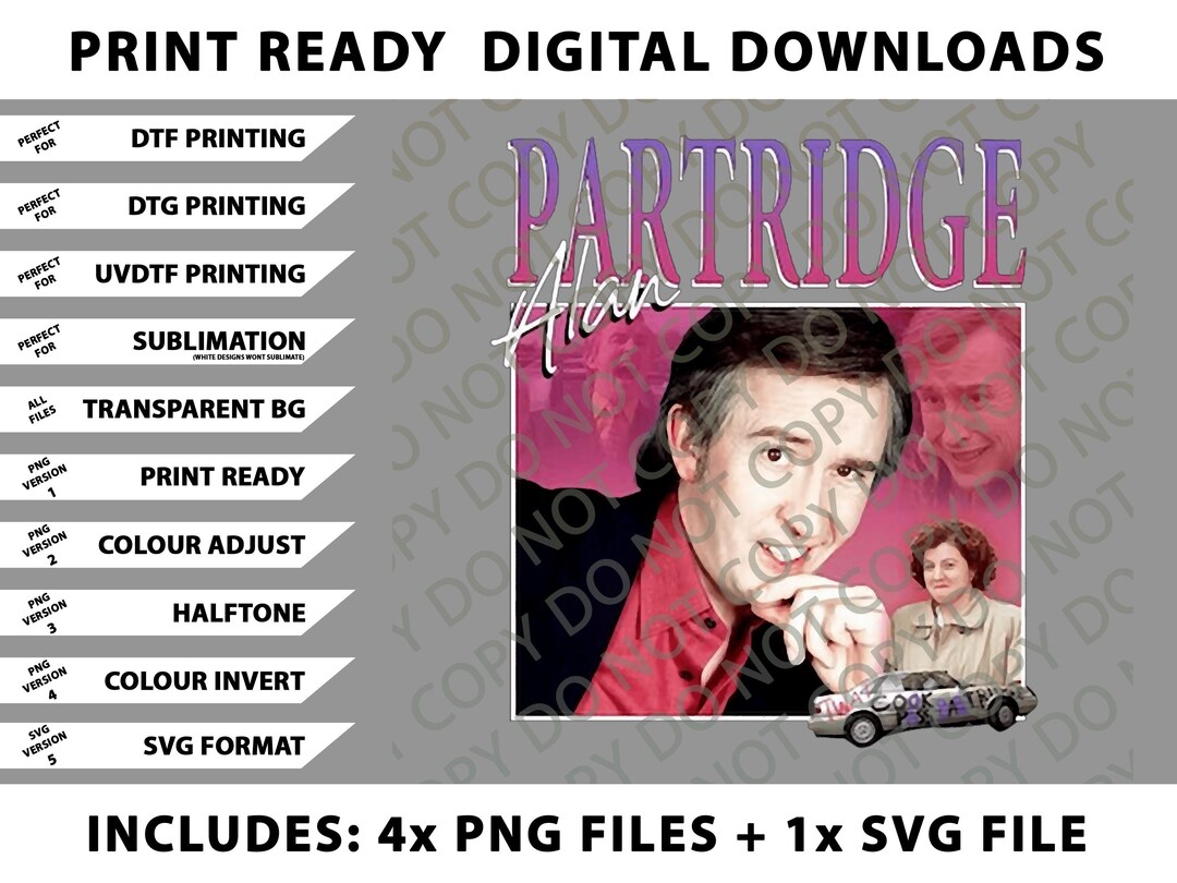Alan Partridge Homage 90s Vintage Style Png Bundle, SVG Files, Digital ...
