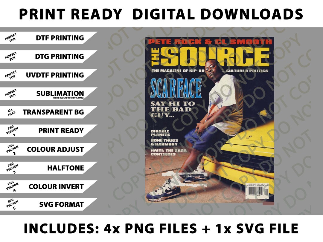 Source 90s - Scarface Png Bundle, SVG Files, Digital Downloads - Etsy