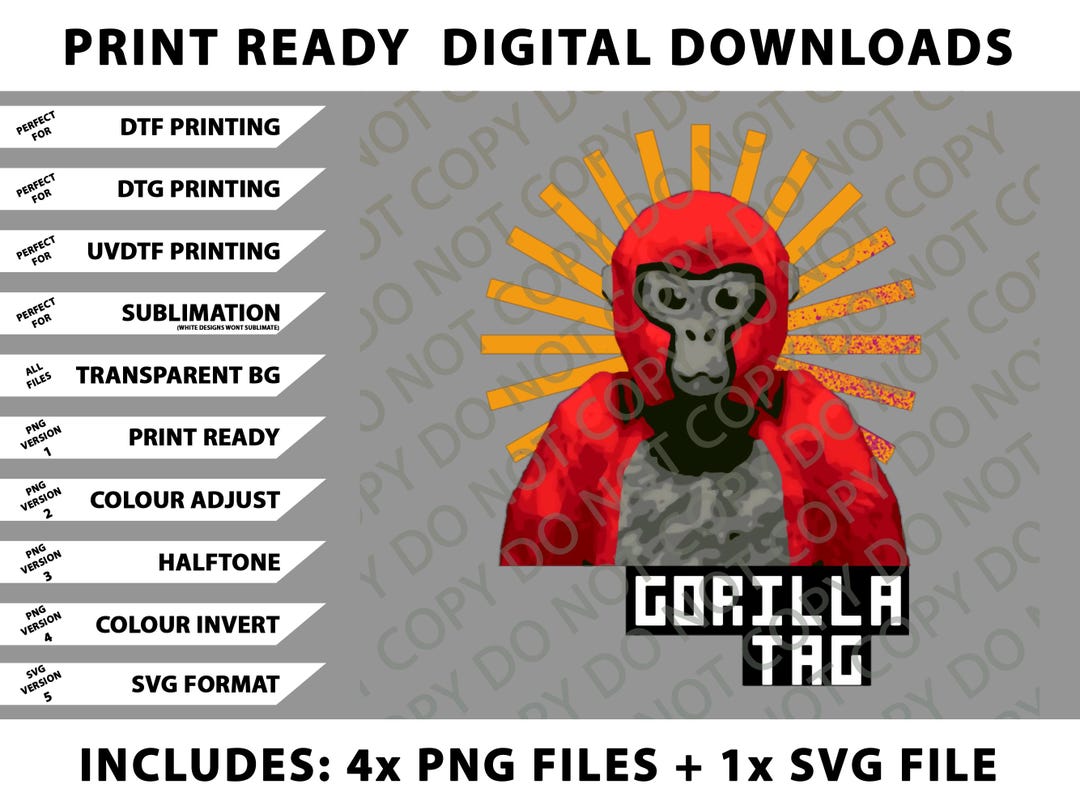 Gorilla Tag Pfp Maker Gorilla Tag RED GORILLA Png Bundle, SVG Files ...