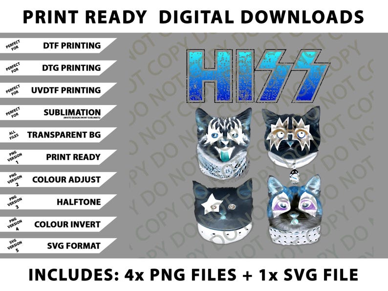 Hiss Funny Cat Lover Gift Png Bundle, SVG Files, Digital Downloads - Etsy