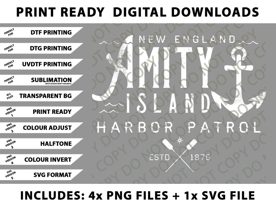 Amity Island - Shark Harbor Patrol Png Bundle, SVG Files, Digital ...