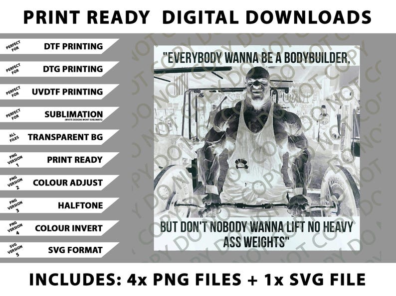 Ronnie Coleman 3 Png Bundle, SVG Files, Digital Downloads - Etsy Canada