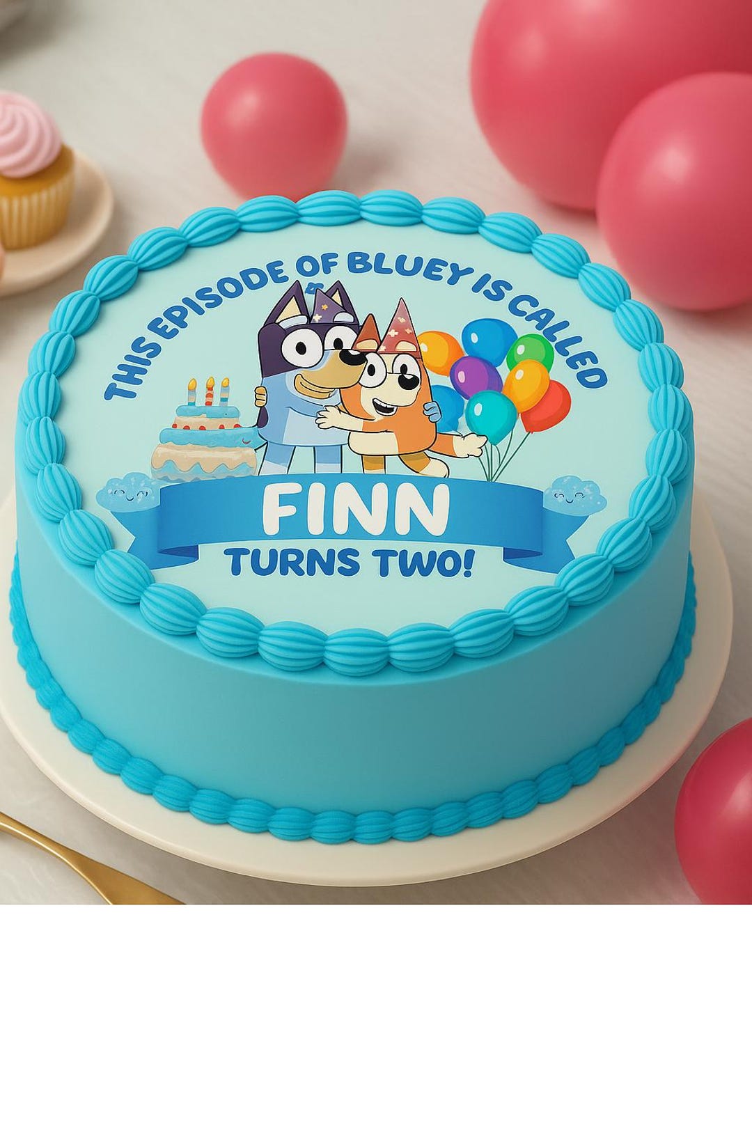 Bluey Edible Cake Topper | Personalised Name & Age | Boy Birthday Party ...