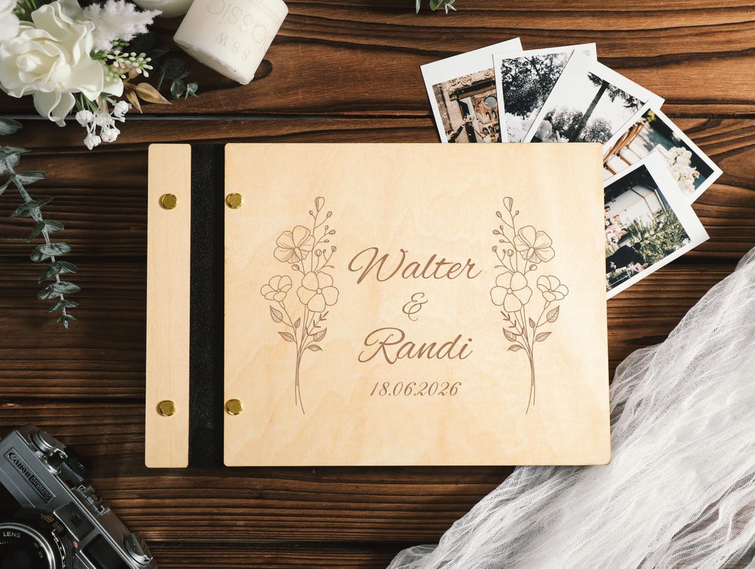 Rustic Guest Book, Custom Wedding Guest Books, Personalized Wooden ...