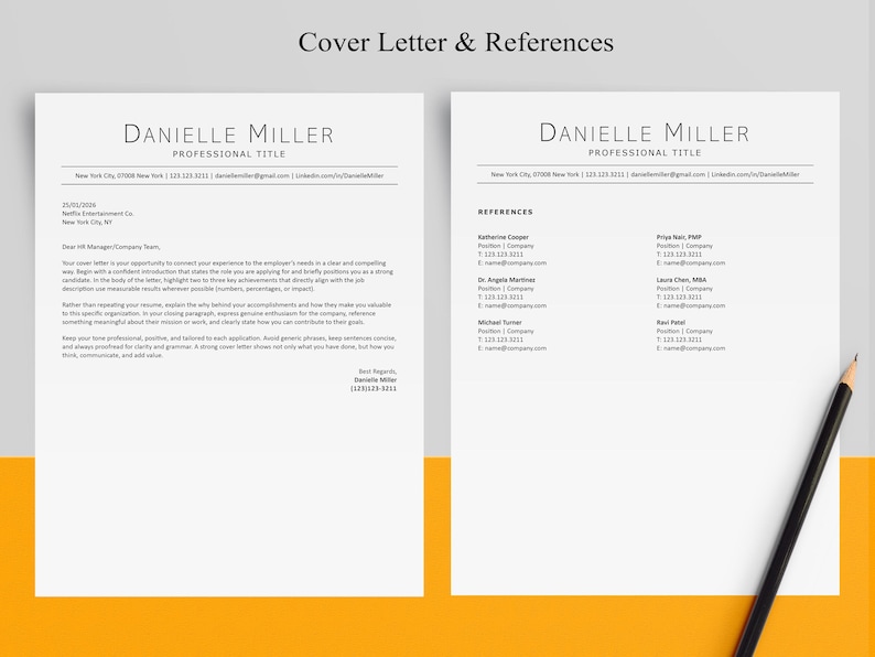 Minimalist ATS Resume Template 2026 | Cover Letter, Word & Google Docs ...