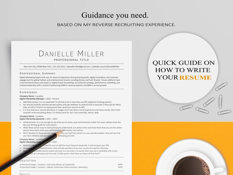 Minimalist ATS Resume Template 2026 | Cover Letter, Word & Google Docs ...