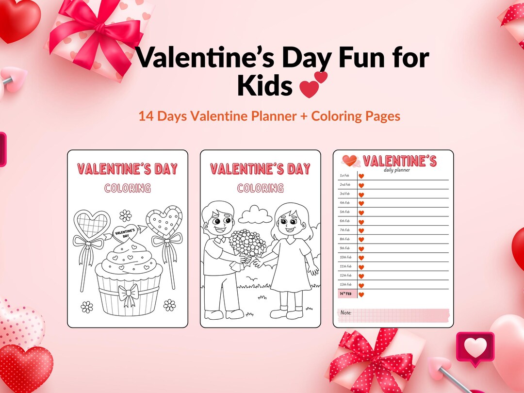 Valentine's Day Coloring Pages | Kids Activity Book & Planner ...