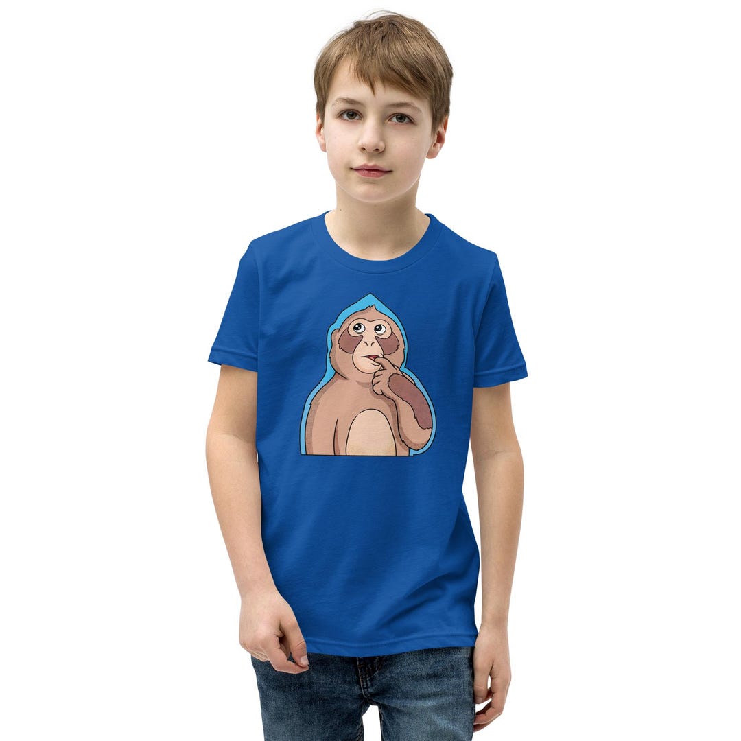 Jugend Denken Affe Meme Brainrot T-Shirt • Kinder Retro Comic Cartoon T ...