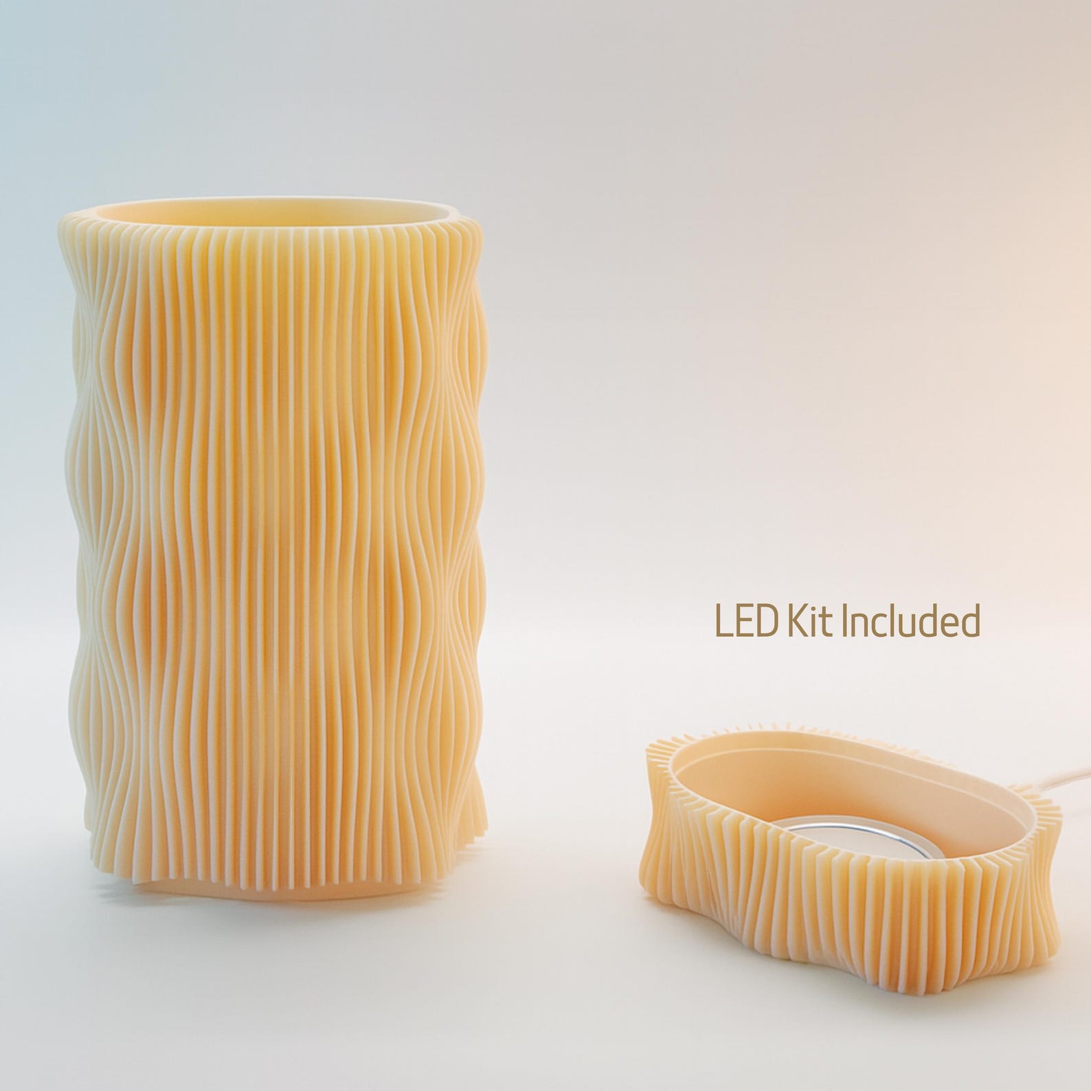 Wave Textured LED Table Lamp, 3D Printed Modern Desk Lamp - Etsy