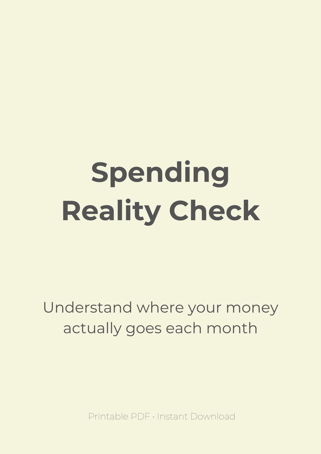 Monthly Spending Reality Check Planner - Etsy