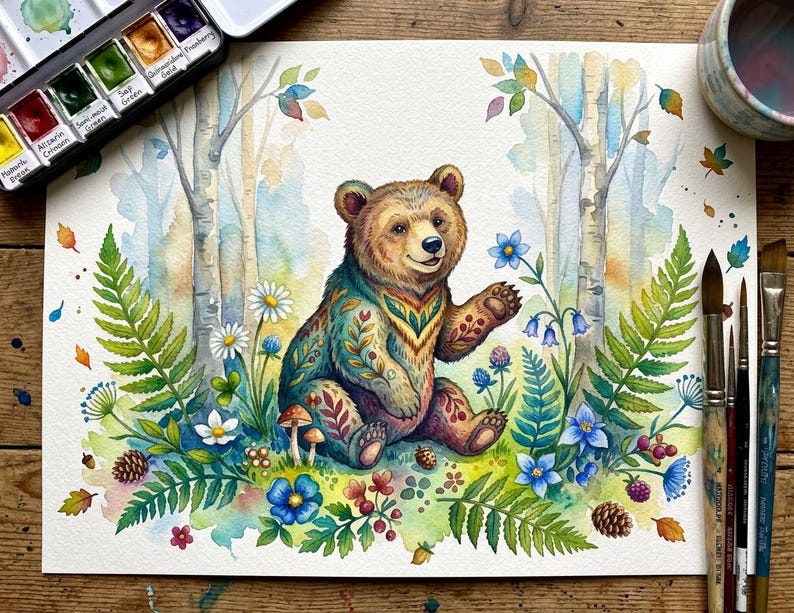 Printable Watercolor Woodland Animals Templates for Nursery Decor Wall ...