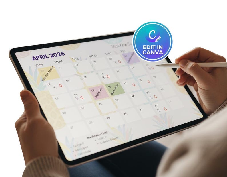 Digital IVF Planner | Editable Canva Template | Fertility Journey ...