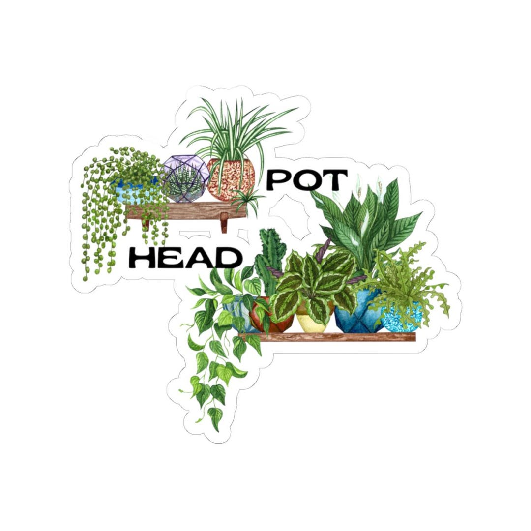 Pot Head Houseplants Sticker - Etsy