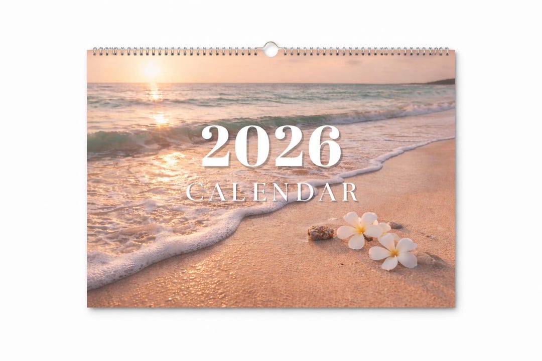 2026 Coastal Wall Calendar, Spiral Bound Beach Photography Calendar - Etsy
