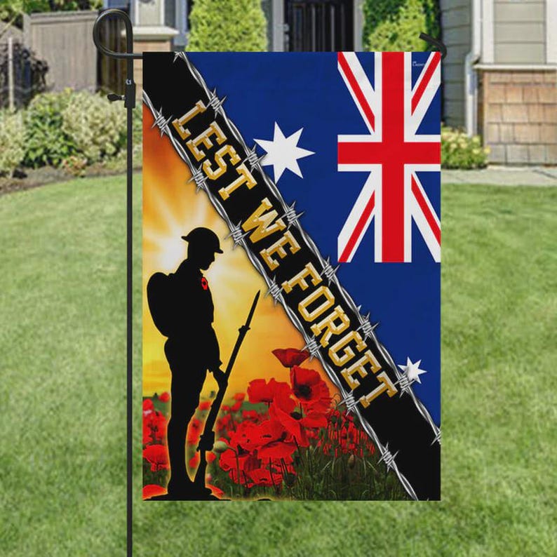 Lest We Forget Flag, Remembrance Day Australia Flag, Veteran Flag ...